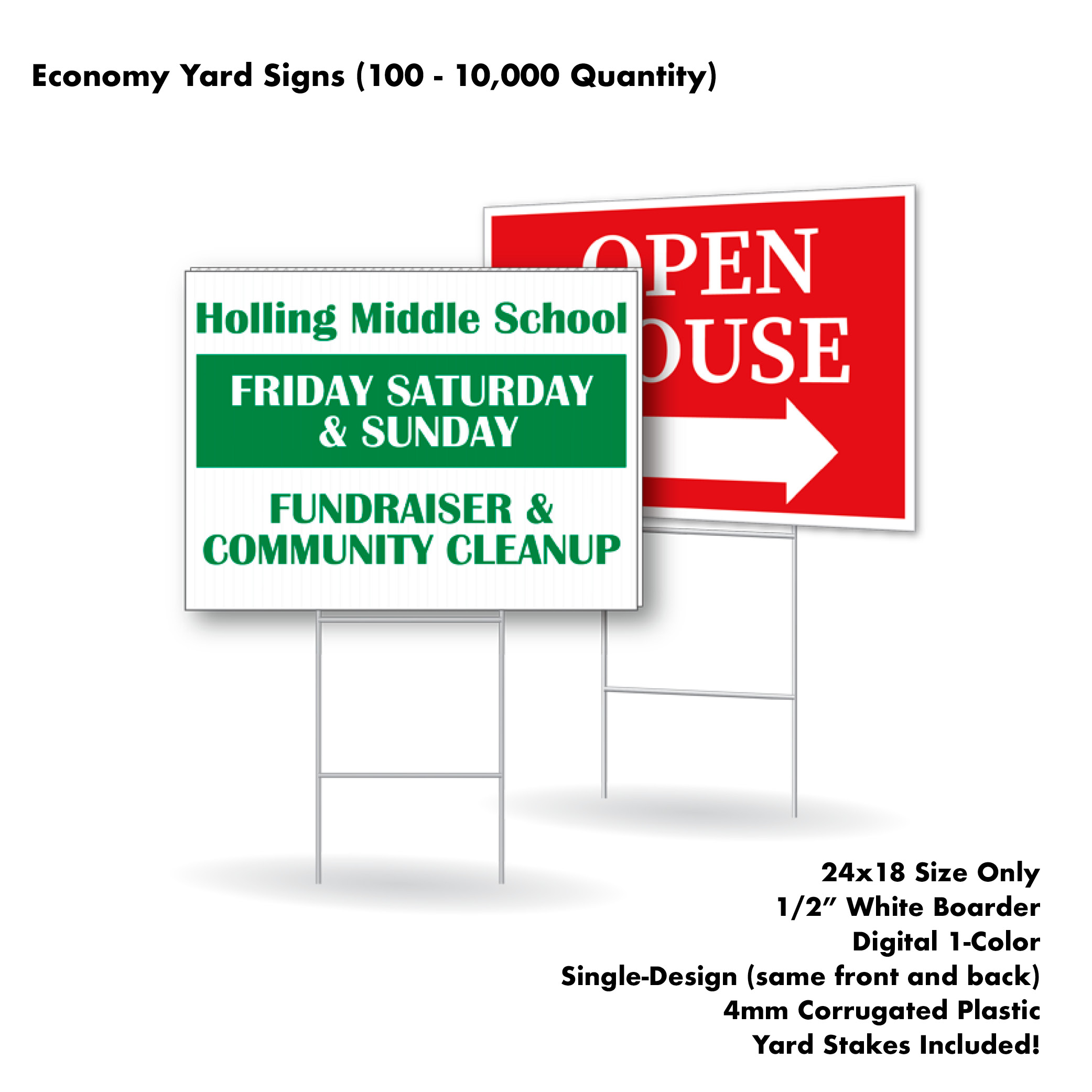 PC Print Center Urbandale · Economy Yard Signs (24x18 only)